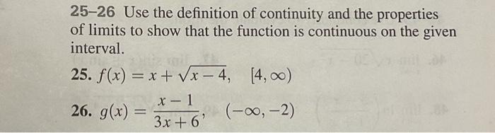 Solved 25−26 Use The Definition Of Continuity And The