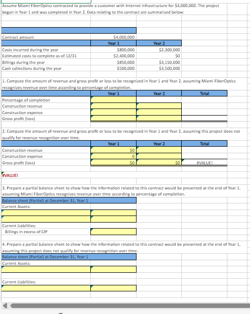 Solved PLEASE PROVIDE EXCEL FORMULAS FOR ALL YELLOW BOXES | Chegg.com