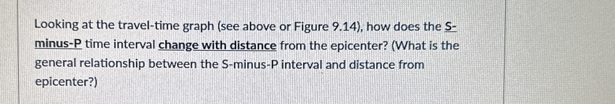 Solved Looking at the travel-time graph (see above or Figure | Chegg.com