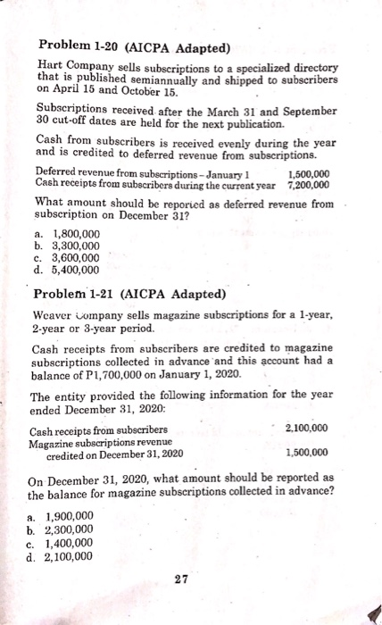 Solved Problem 1-20 (AICPA Adapted) Hart Company sells | Chegg.com