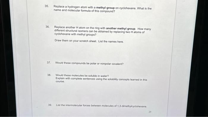 Solved 34. Construct a model for cyclohexane, REALLY build | Chegg.com