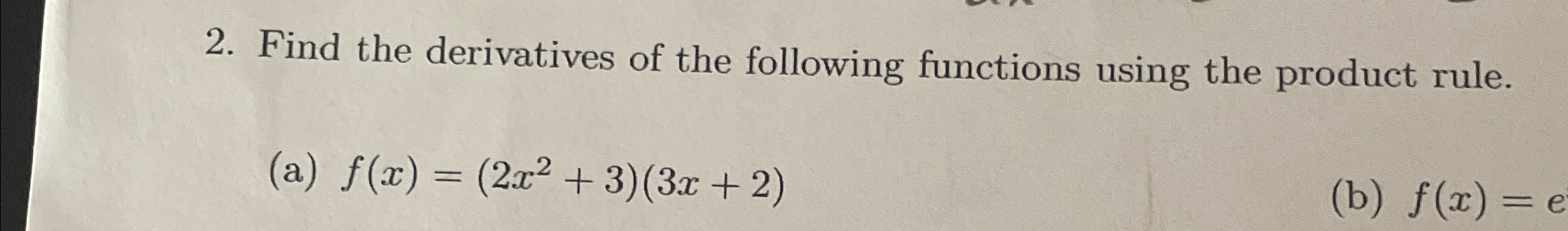 Solved Find the derivatives of the following functions using | Chegg.com