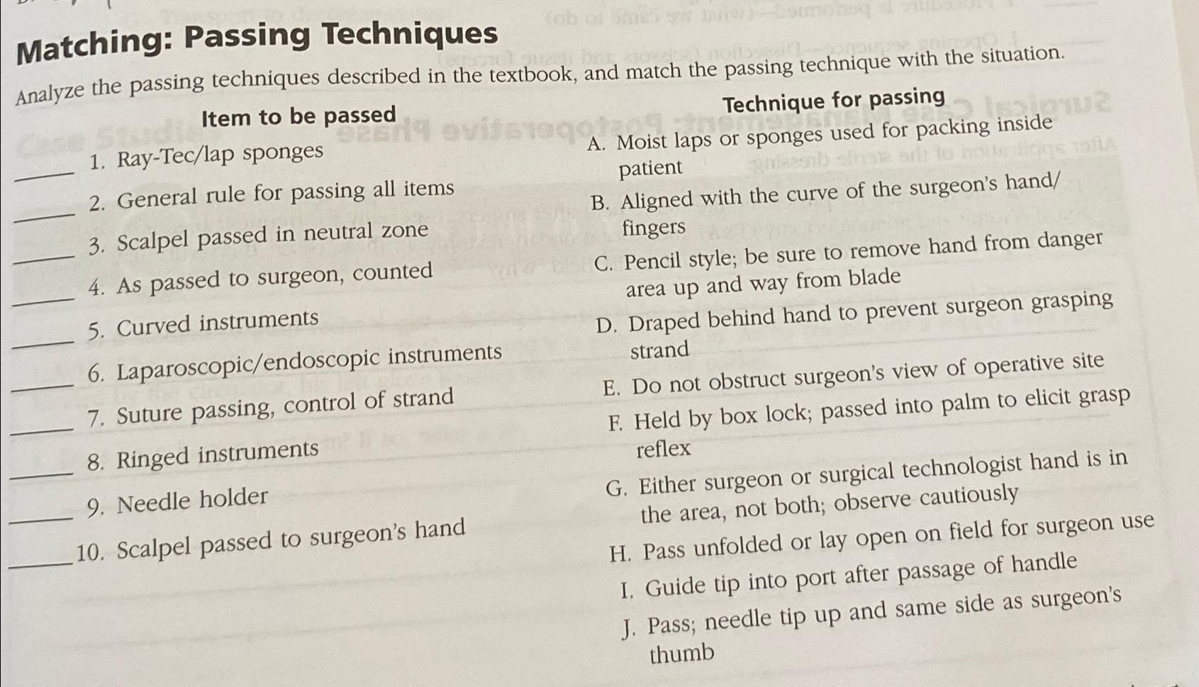 Solved Matching: Passing TechniquesAnalyze the passing | Chegg.com