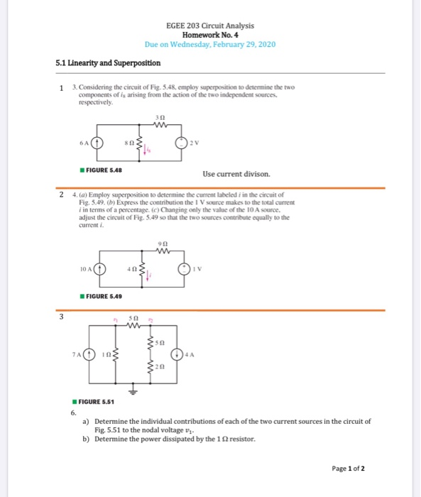 Solved EGEE 203 Circuit Analysis Homework No.4 Due on | Chegg.com