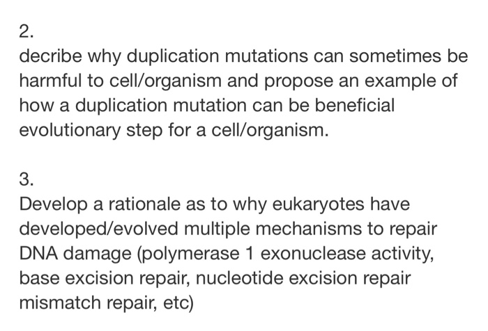 Solved decribe why duplication mutations can sometimes be | Chegg.com
