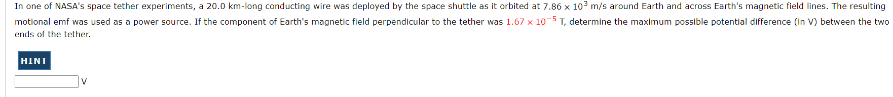 Solved In one of NASA's space tether experiments, a | Chegg.com