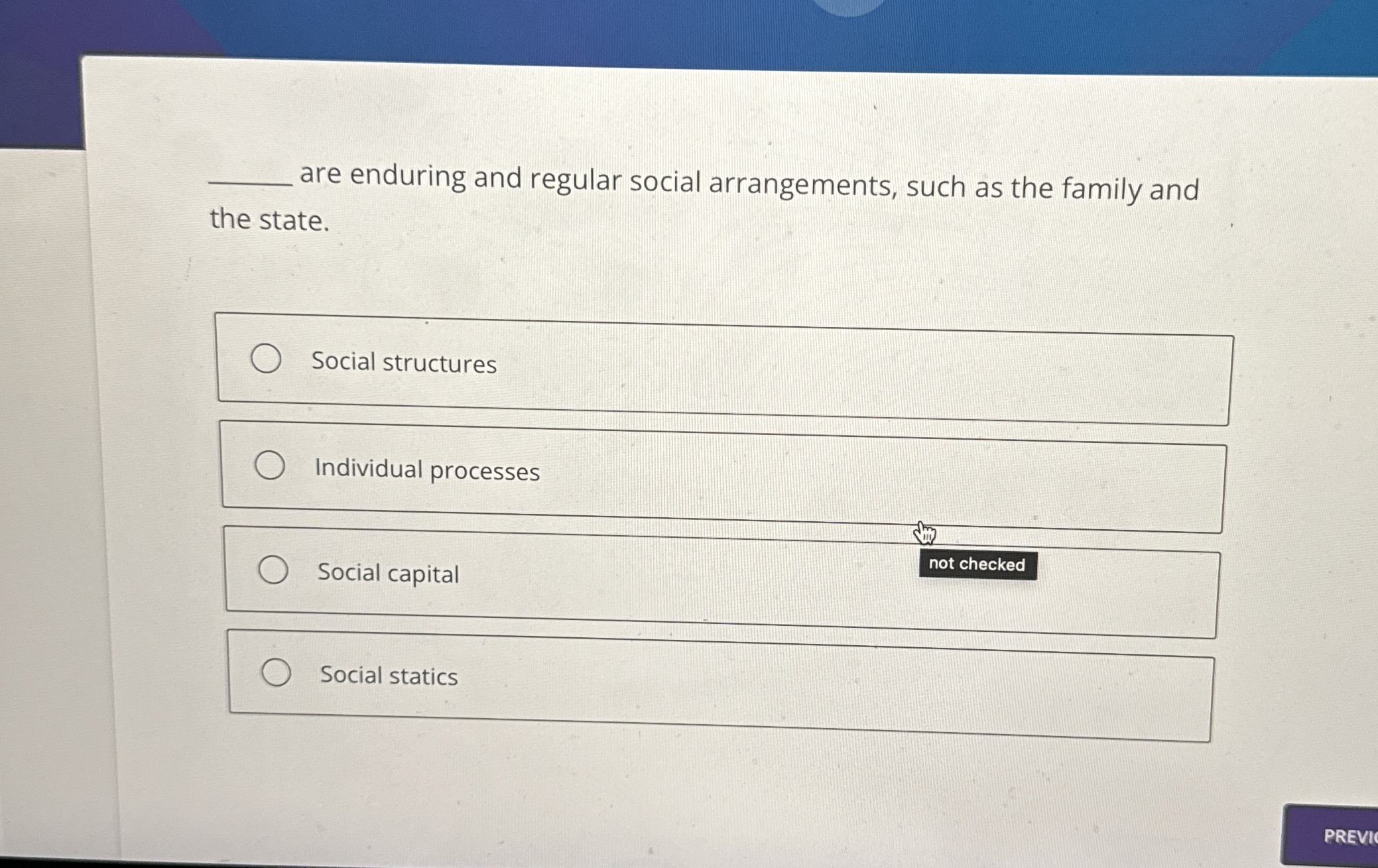 Solved are enduring and regular social arrangements, such as | Chegg.com