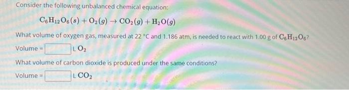 Solved Consider the following unbalanced chemical equation: | Chegg.com