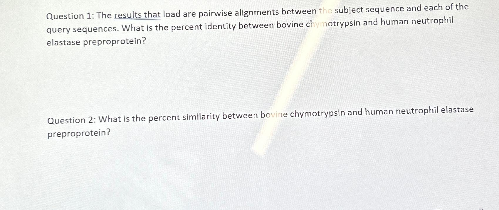 Solved Question 1: The results that load are pairwise | Chegg.com