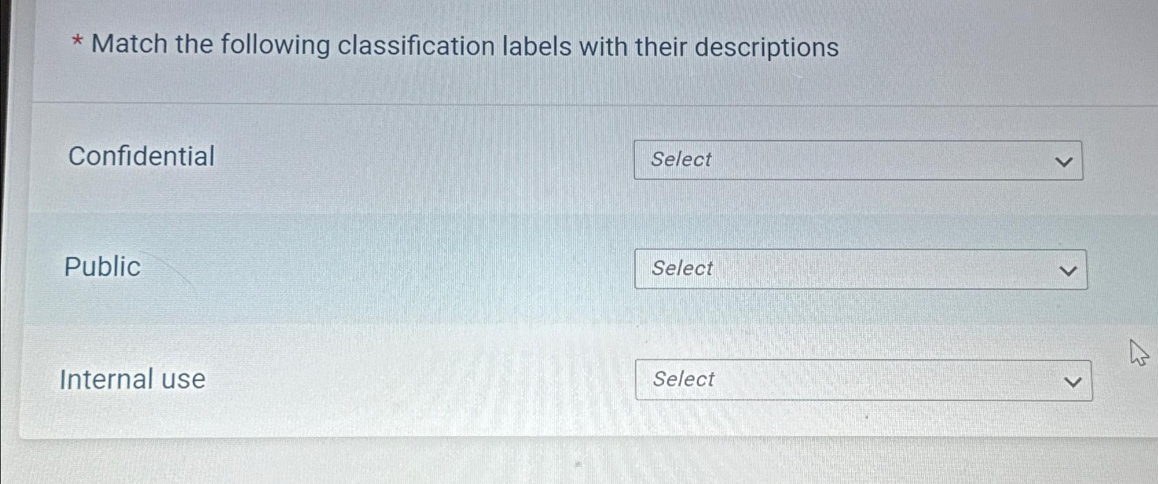 Solved Match the following classification labels with their | Chegg.com