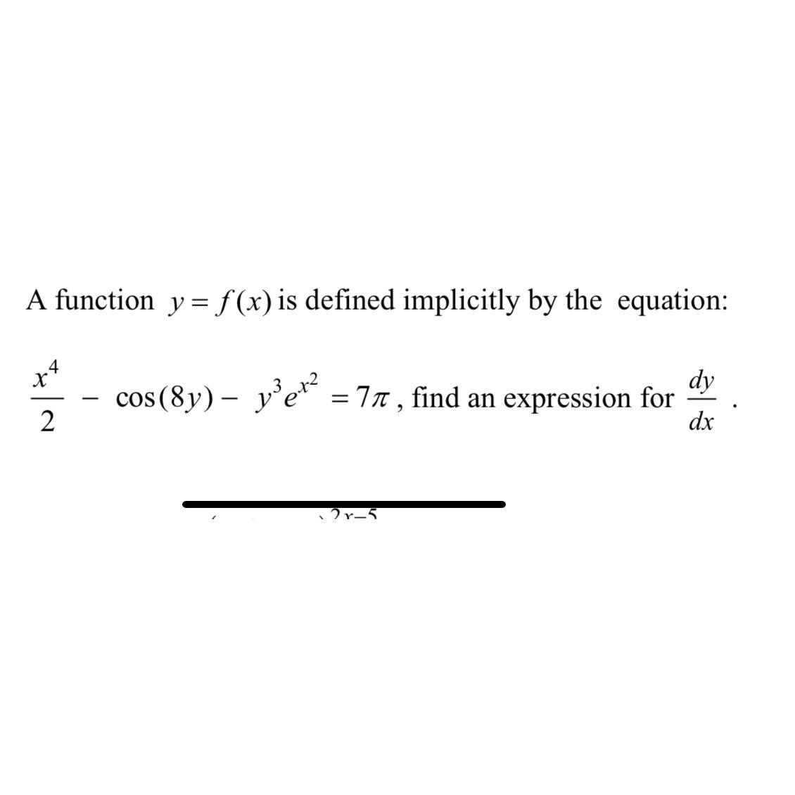 Solved A function y=f(x) ﻿is defined implicitly by the | Chegg.com