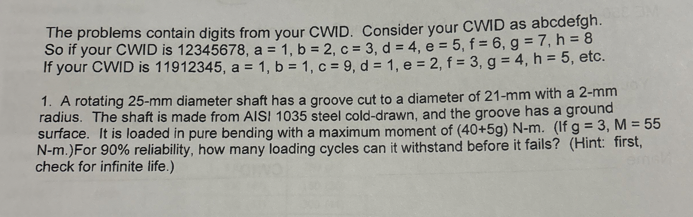 Solved The problems contain digits from your CWID. Consider | Chegg.com