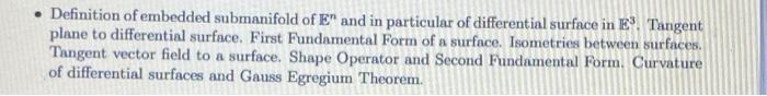 Solved • Definition of embedded submanifold of E" and in | Chegg.com