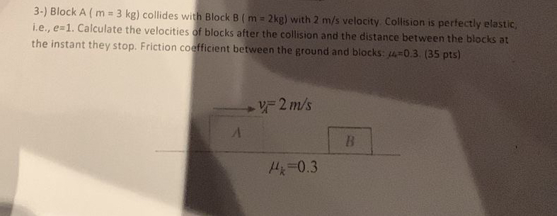 Solved Block )=(3kg ﻿collides with Block )=(2kg ﻿with 2ms | Chegg.com