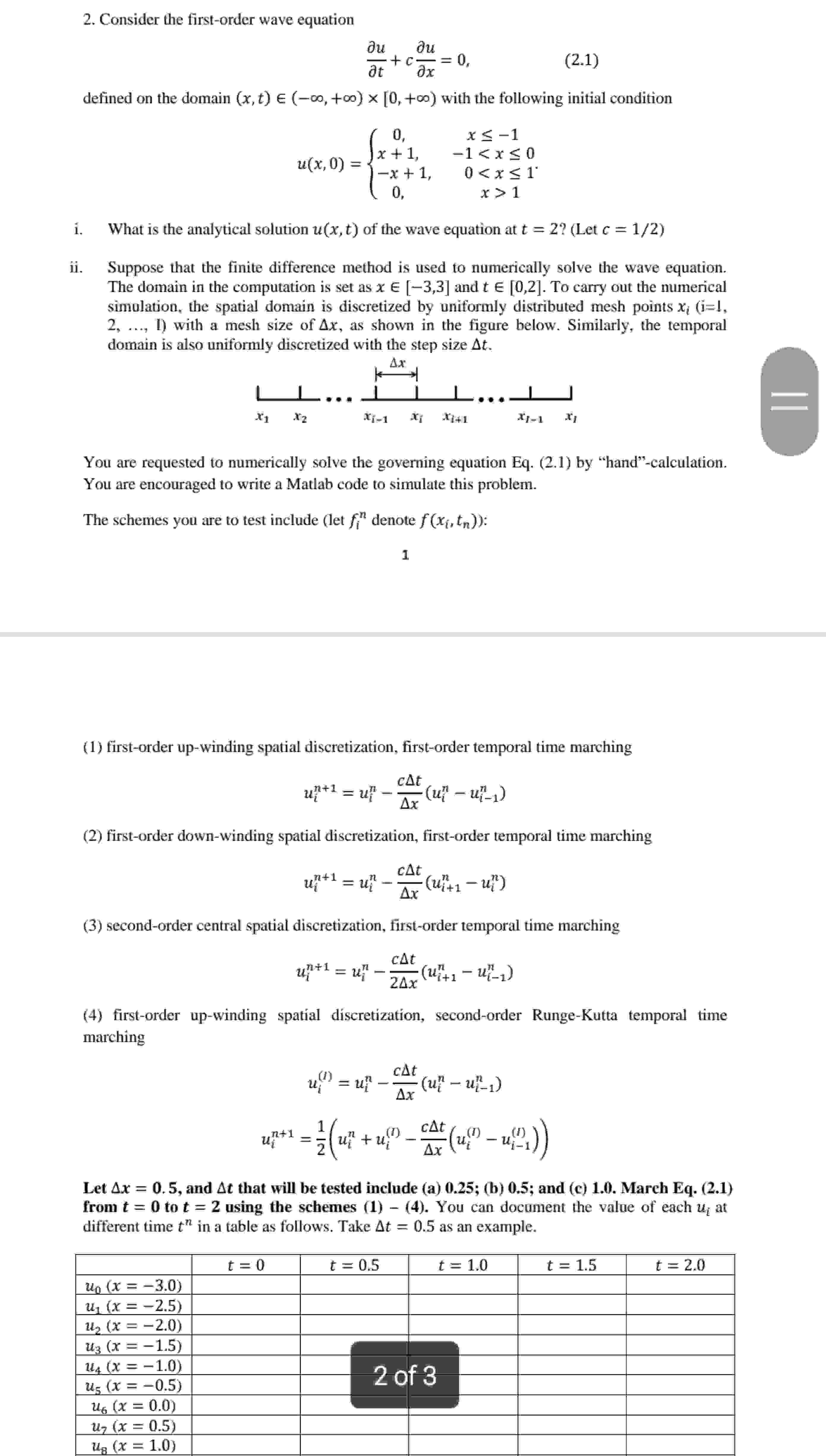 Solved Consider the first-order wave | Chegg.com