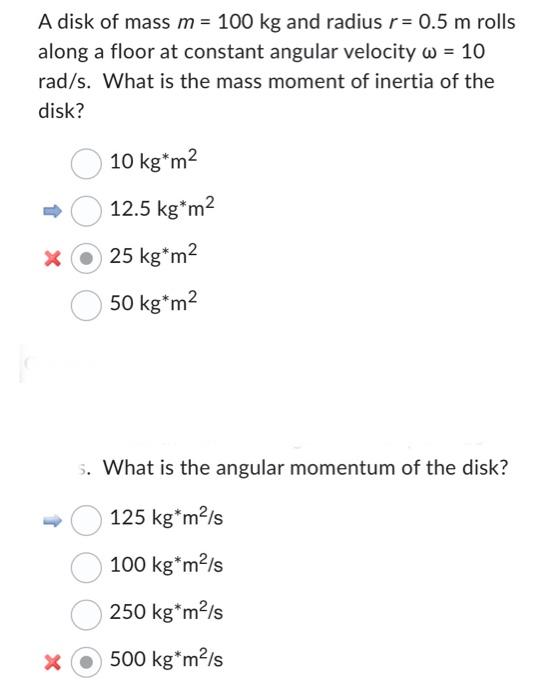 Solved same problem with 2 parts: a) mass moment inertia of | Chegg.com