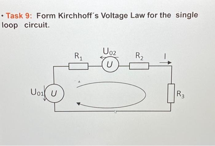 Solved Task 9: Form Kirchhoff's Voltage Law for the single | Chegg.com
