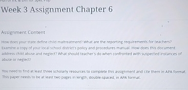 Solved Week 3 ﻿Assignment Chapter 6Assignment ContentHow | Chegg.com