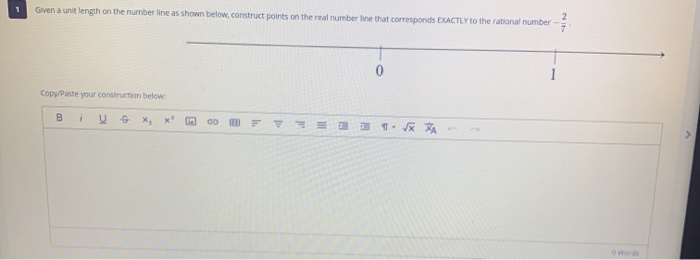 Solved 1 Given a unit length on the number line as shown | Chegg.com