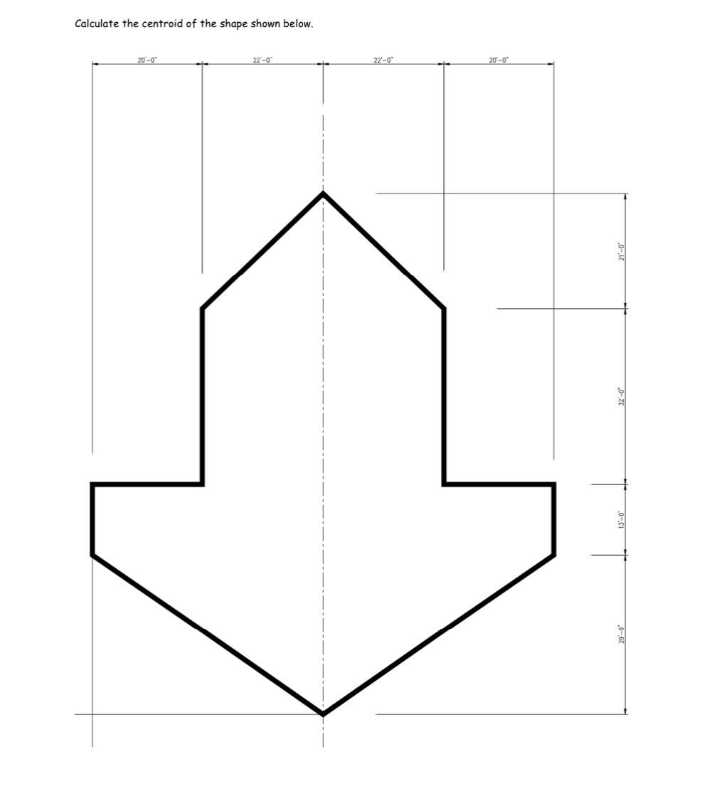 Solved Calculate the centroid of the shape shown below. | Chegg.com