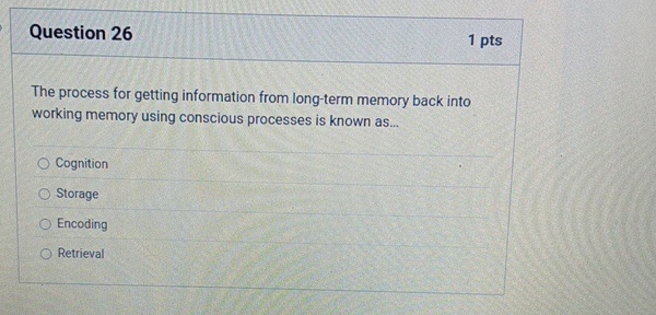 Solved Question 261 ﻿ptsThe process for getting information | Chegg.com