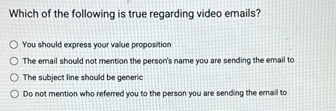 Solved Which of the following is true regarding video | Chegg.com
