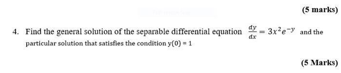 Solved 4. Find the general solution of the separable | Chegg.com