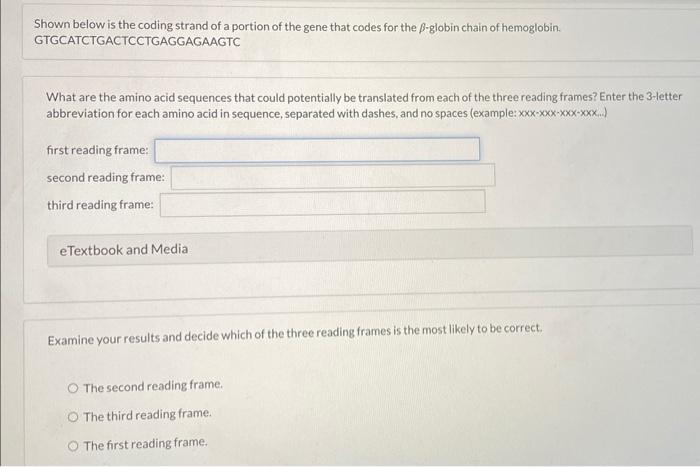 Solved Shown below is the coding strand of a portion of the | Chegg.com