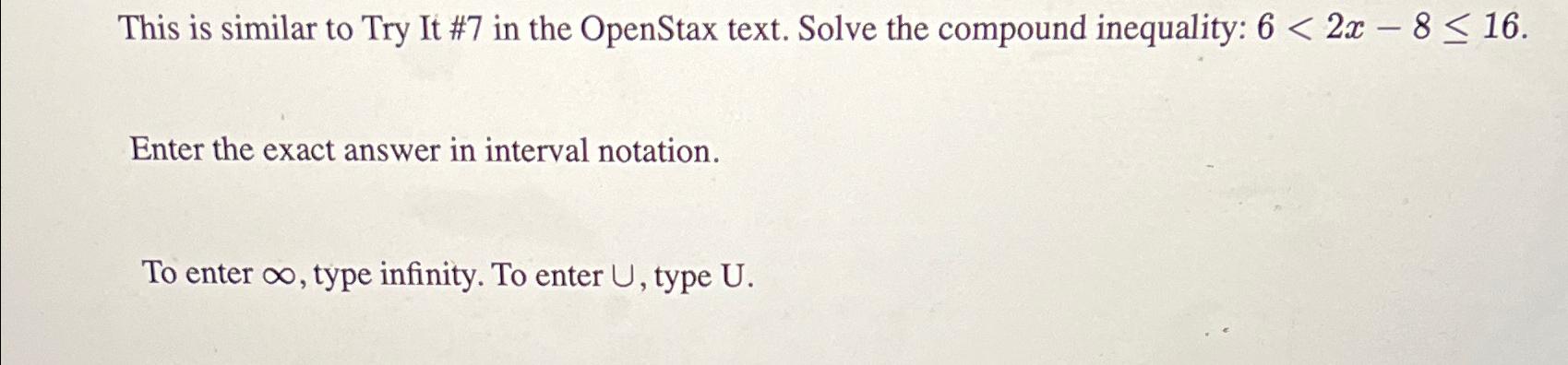 Solved This is similar to Try It #7 ﻿in the OpenStax text. | Chegg.com