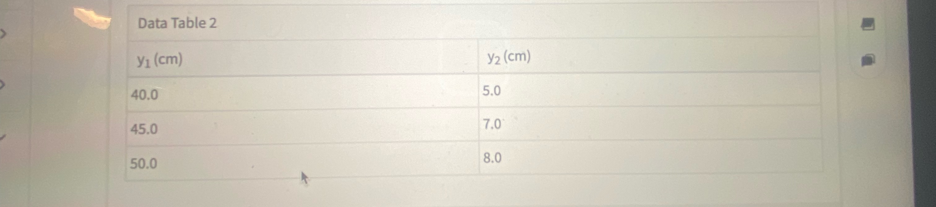 For each of the three measurements in Data Table 2, | Chegg.com