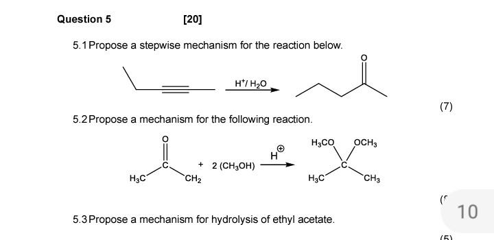 Solved 5.1 Propose a stepwise mechanism for the reaction | Chegg.com