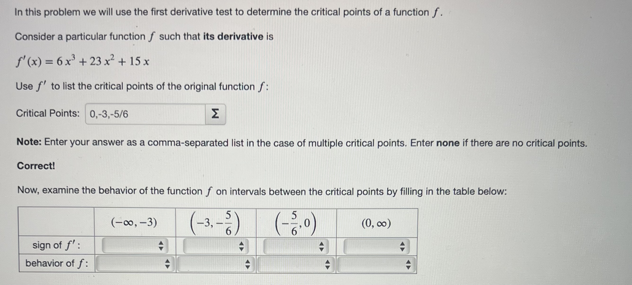 Solved In this problem we will use the first derivative test | Chegg.com