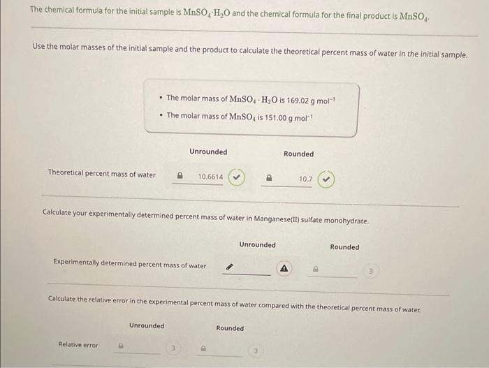 Please solve the experimentally determined percent | Chegg.com