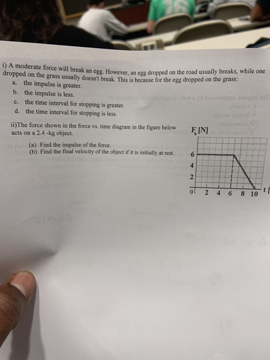 Solved i) A moderate force will break an egg. However, an | Chegg.com