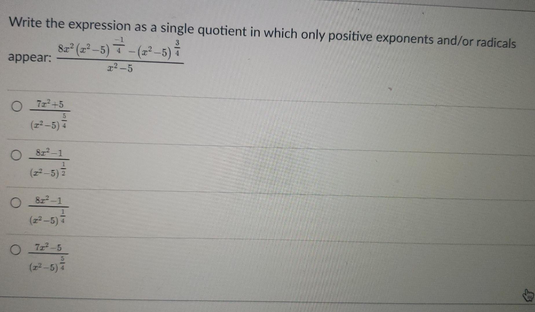 Solved Write the expression as a single quotient in which | Chegg.com