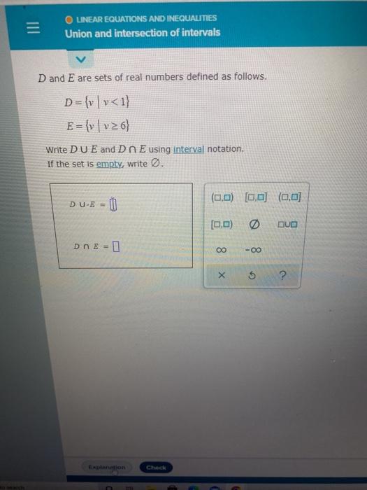 Solved O LINEAR EQUATIONS AND INEQUALITIES Union and | Chegg.com