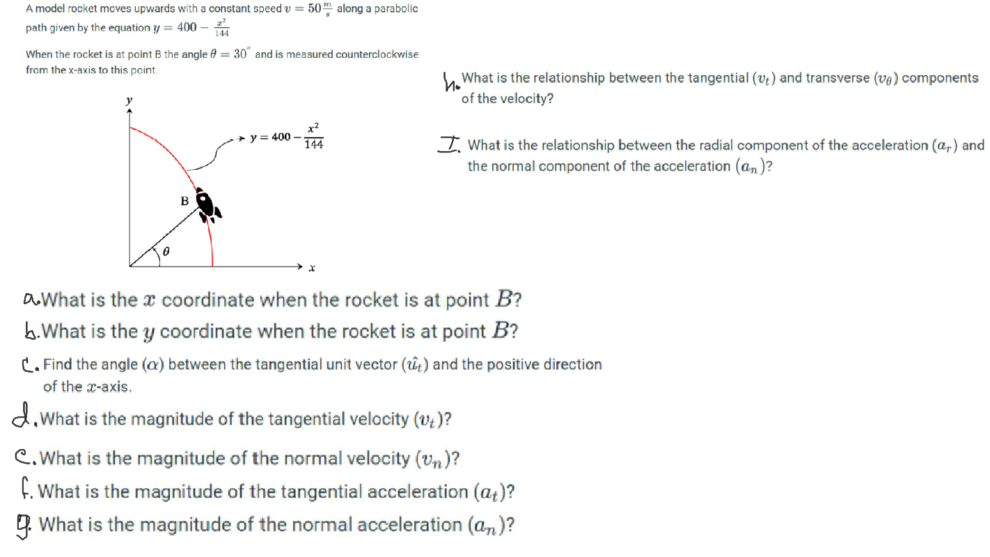 Solved a.What is the x coordinate when the rocket is at | Chegg.com