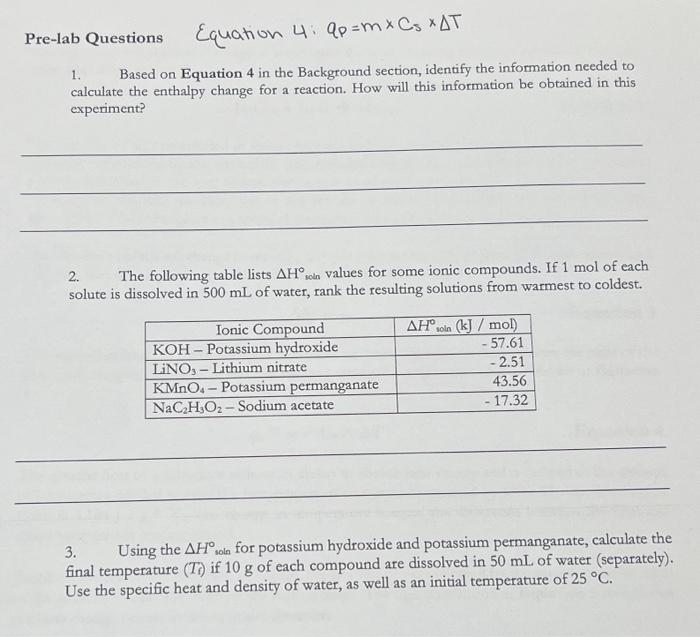 Solved re-lab Questions Equation 4: ap=m×Cs×ΔT 1. Based on | Chegg.com