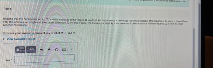 Solved Learning Goal: To understand the use of phasor | Chegg.com