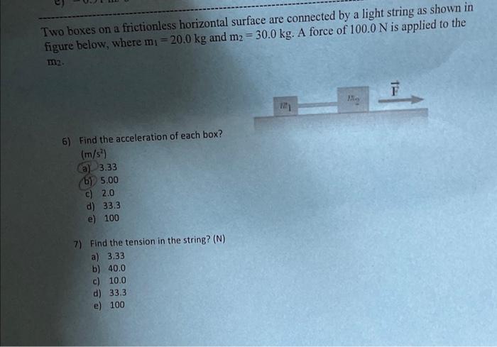 Solved Two boxes on a frictionless horizontal surface are | Chegg.com