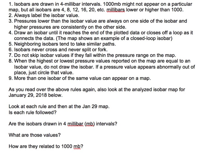 Solved 1. Isobars are drawn in 4-millibar intervals. 1000mb | Chegg.com
