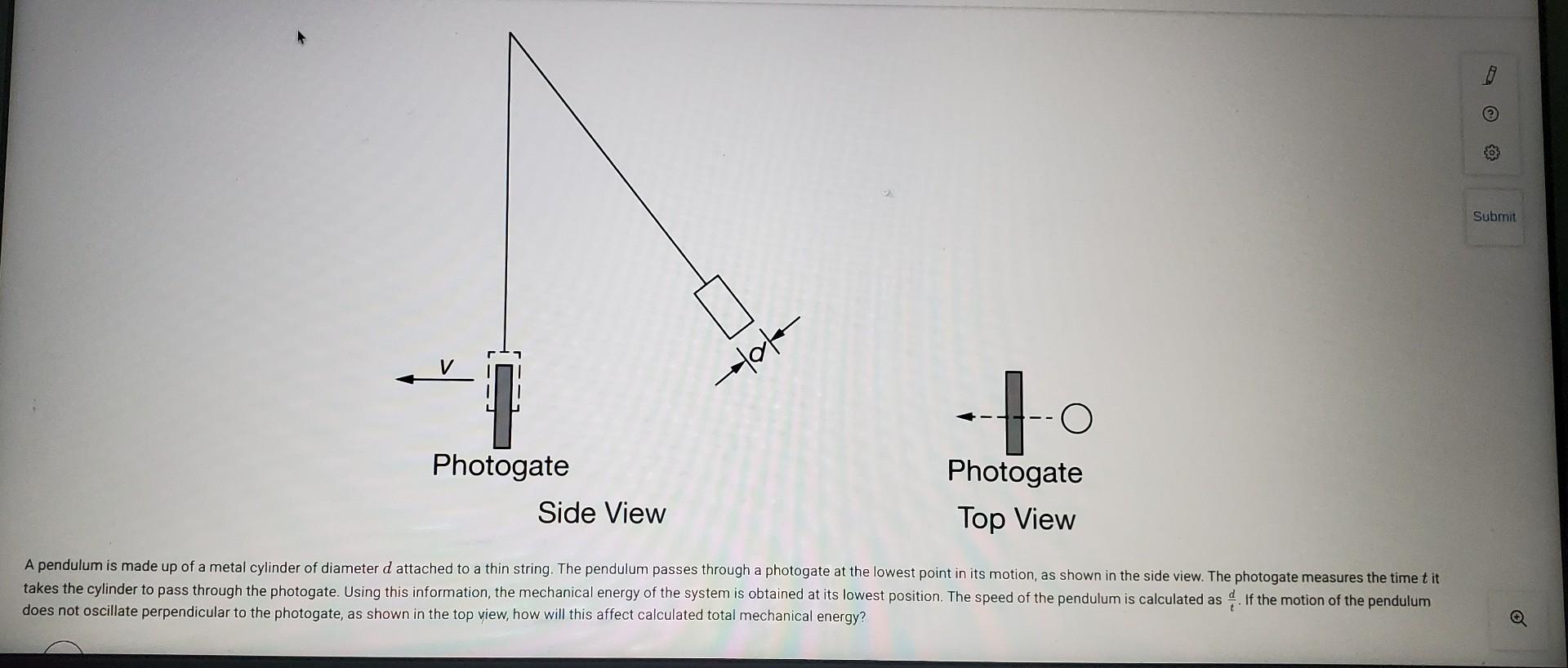 Solved so Submit ol -+ Photogate Side View Photogate Top | Chegg.com