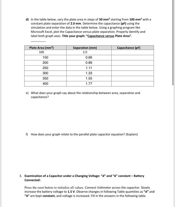 Solved Part 1: Parallel Plate Capacitor - Battery Connected | Chegg.com