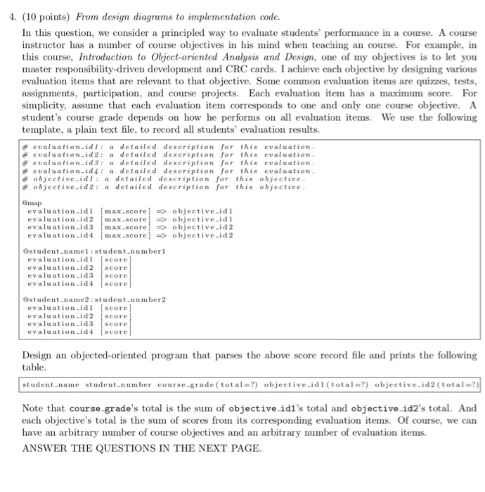 Solved 20 points) Important concepts in object-oriented | Chegg.com