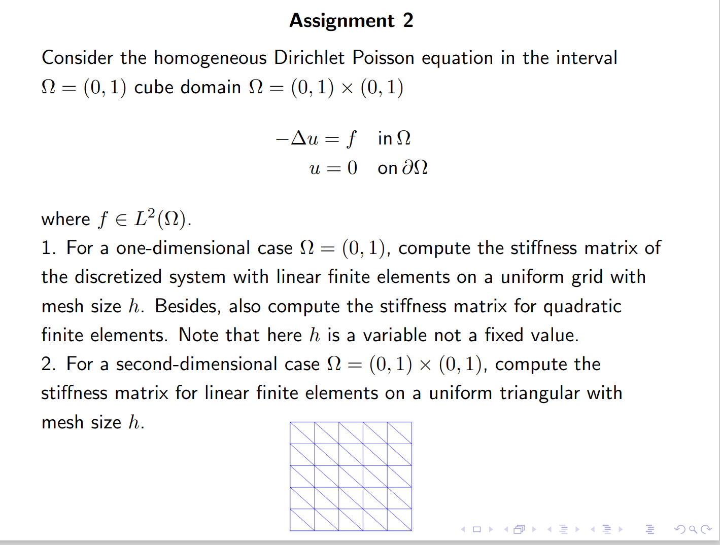 Solved Consider the homogeneous Dirichlet Poisson equation | Chegg.com