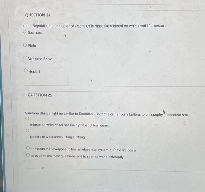Solved QUESTION 24 In the Republic, the character of | Chegg.com