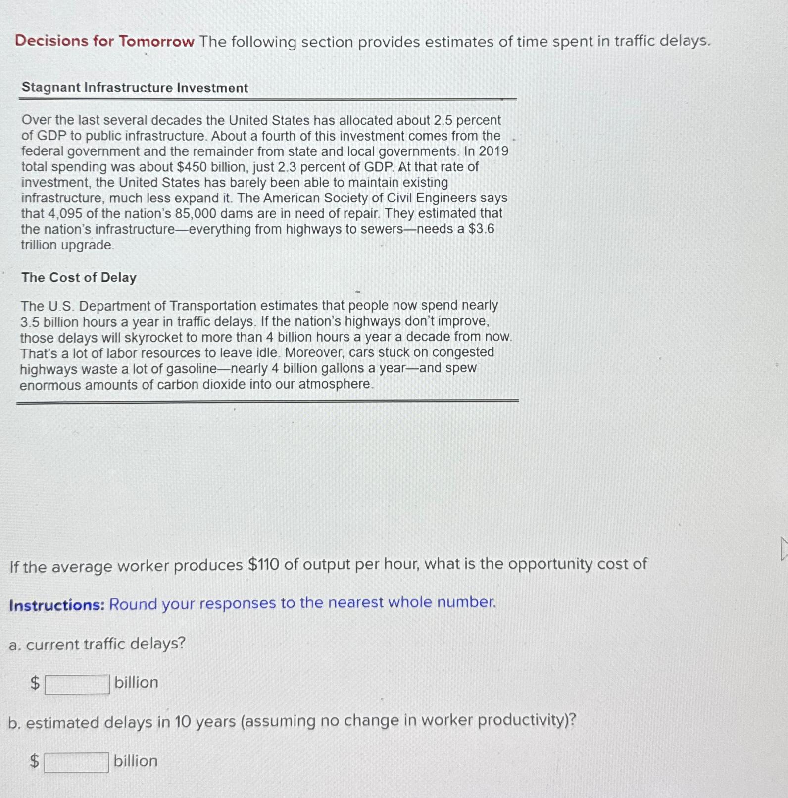 Solved Decisions for Tomorrow The following section provides | Chegg.com