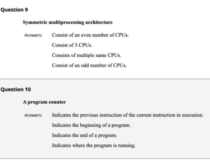 Solved Symmetric multiprocessing architecture Answers: | Chegg.com