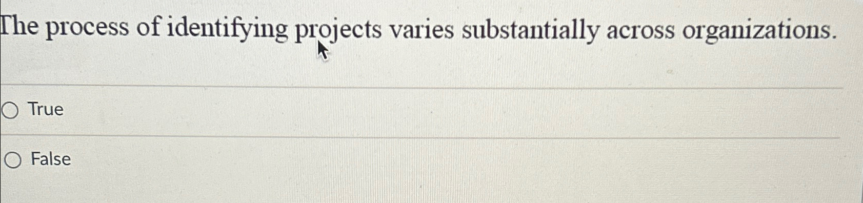 Solved The process of identifying projects varies | Chegg.com