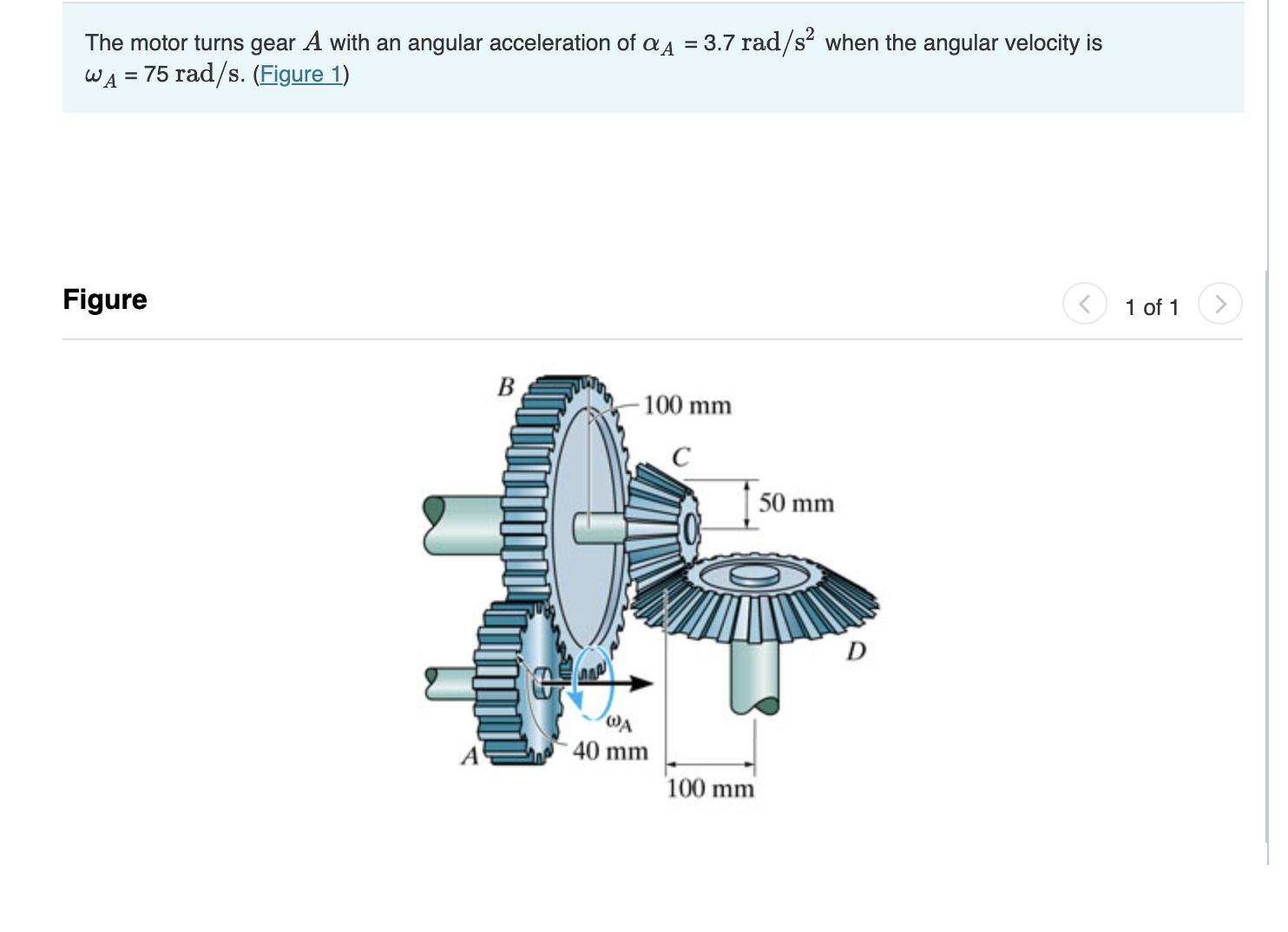 Solved Part ADetermine the angular velocity of gear D, | Chegg.com